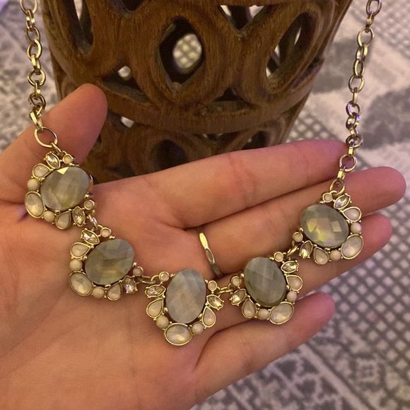 Jewelry | Golden Link Gem Necklace | Poshmark